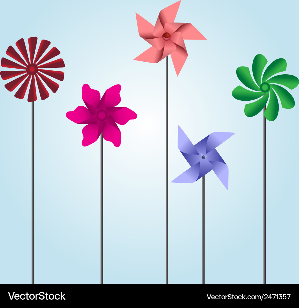 Colorful pinwheel toys eps10 Royalty Free Vector Image