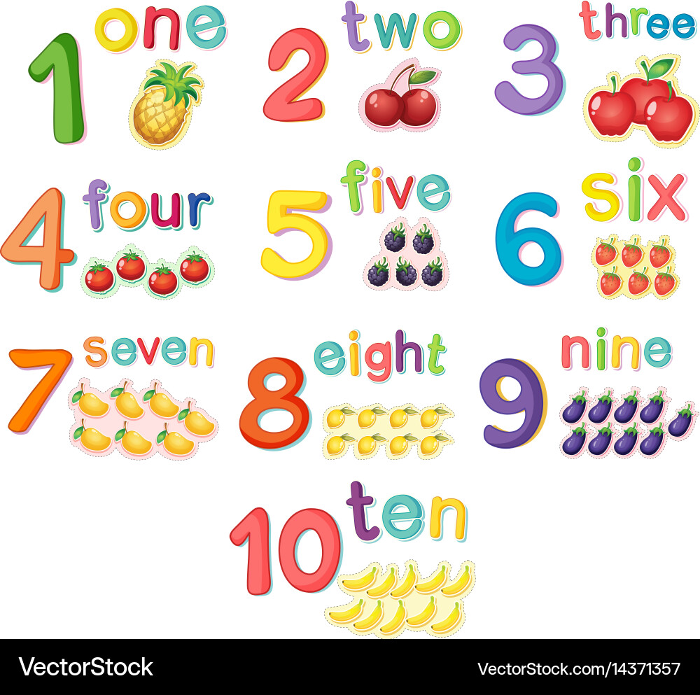 One Number Counting Fruit Vector Images (85)