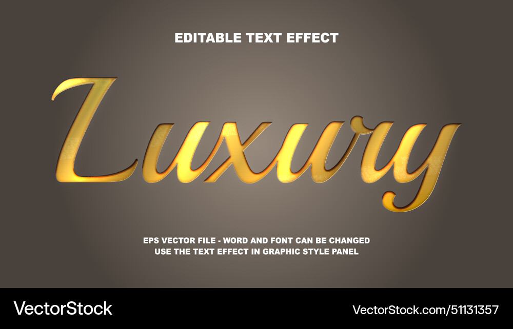 Editable text effect luxury 3d template Royalty Free Vector