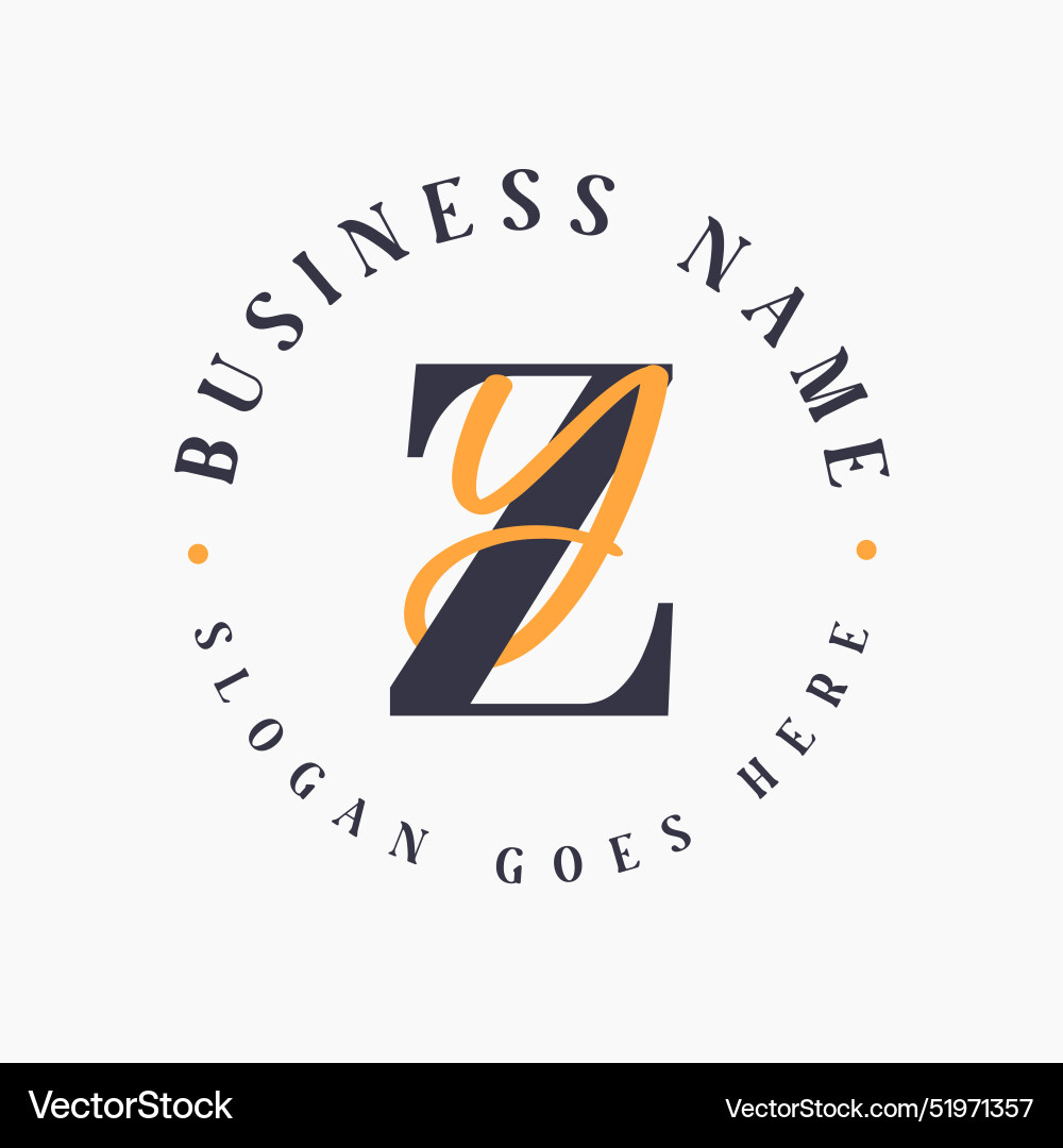 Elegant letter zy initials logo for corporate Vector Image