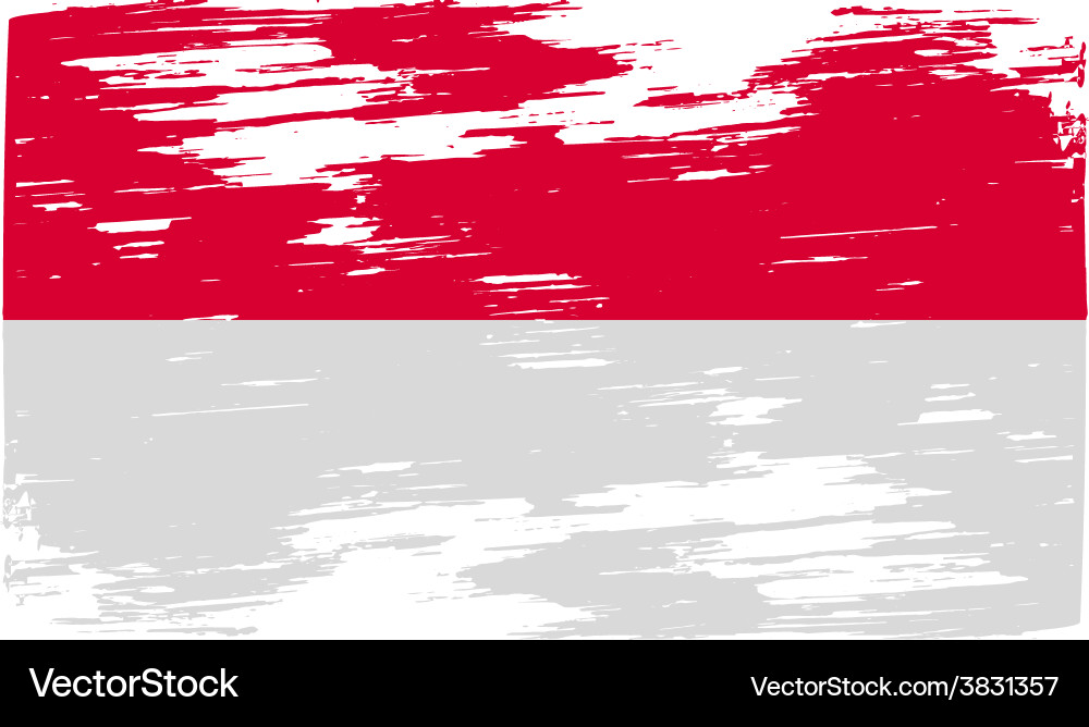 Flagge von Monaco mit alter Textur Lizenzfreies Vektorbild