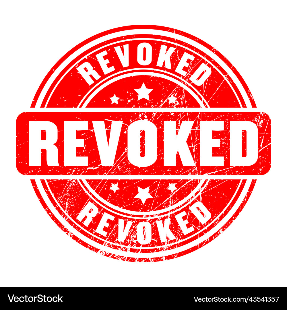 Revoked Stamp - Cancellation & Denial Vector Image