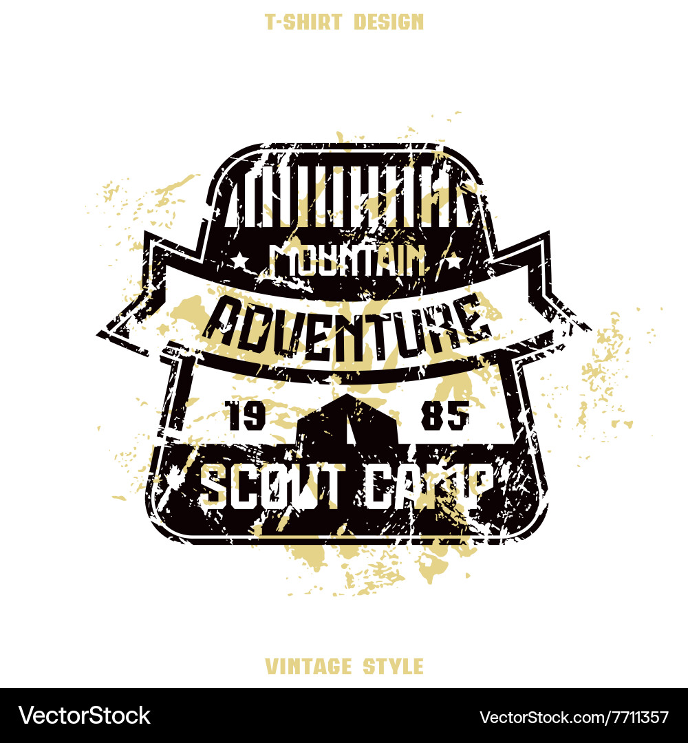 Scout camp badge striped Royalty Free Vector Image