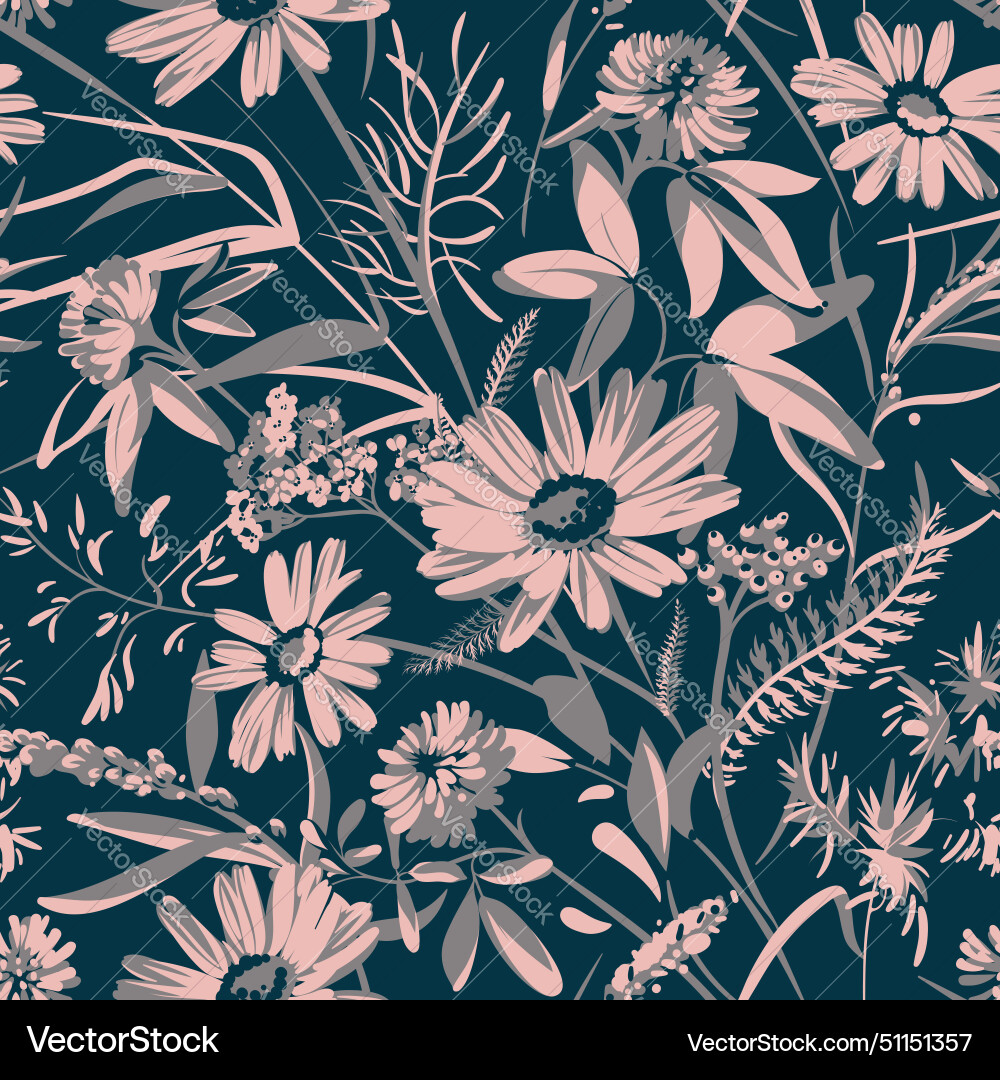 Seamless pattern with flowers Royalty Free Vector Image