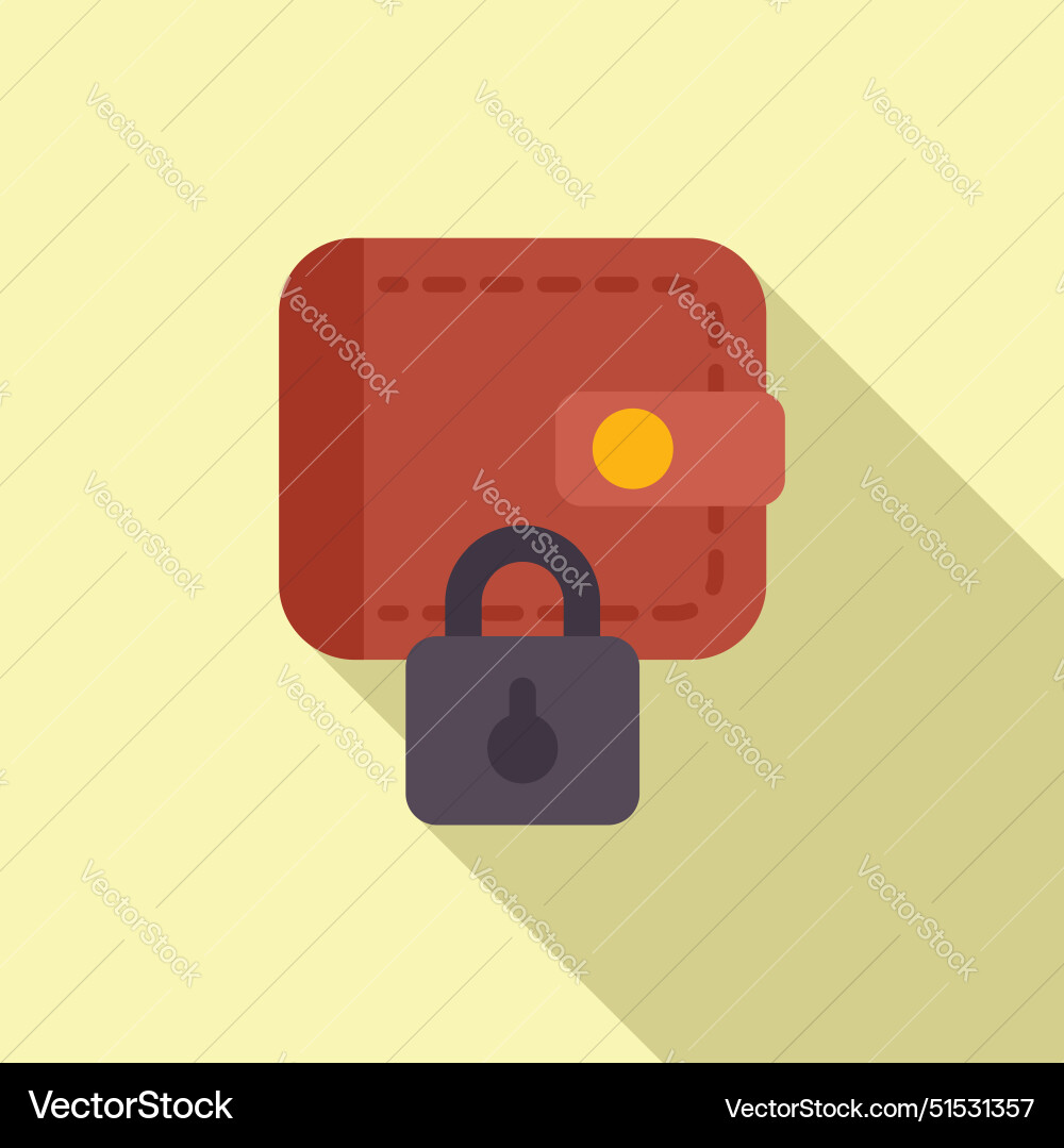 Secured wallet with padlock Royalty Free Vector Image