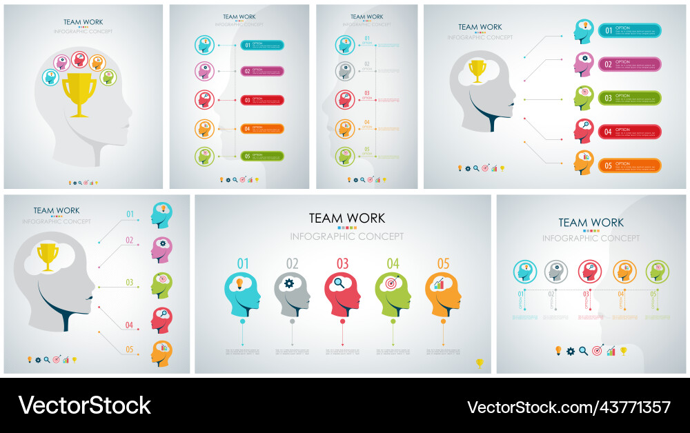 Set of info graphic teamwork business concept Vector Image