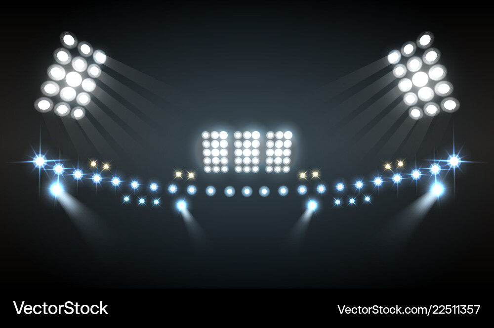 Stadium lights composition Royalty Free Vector Image