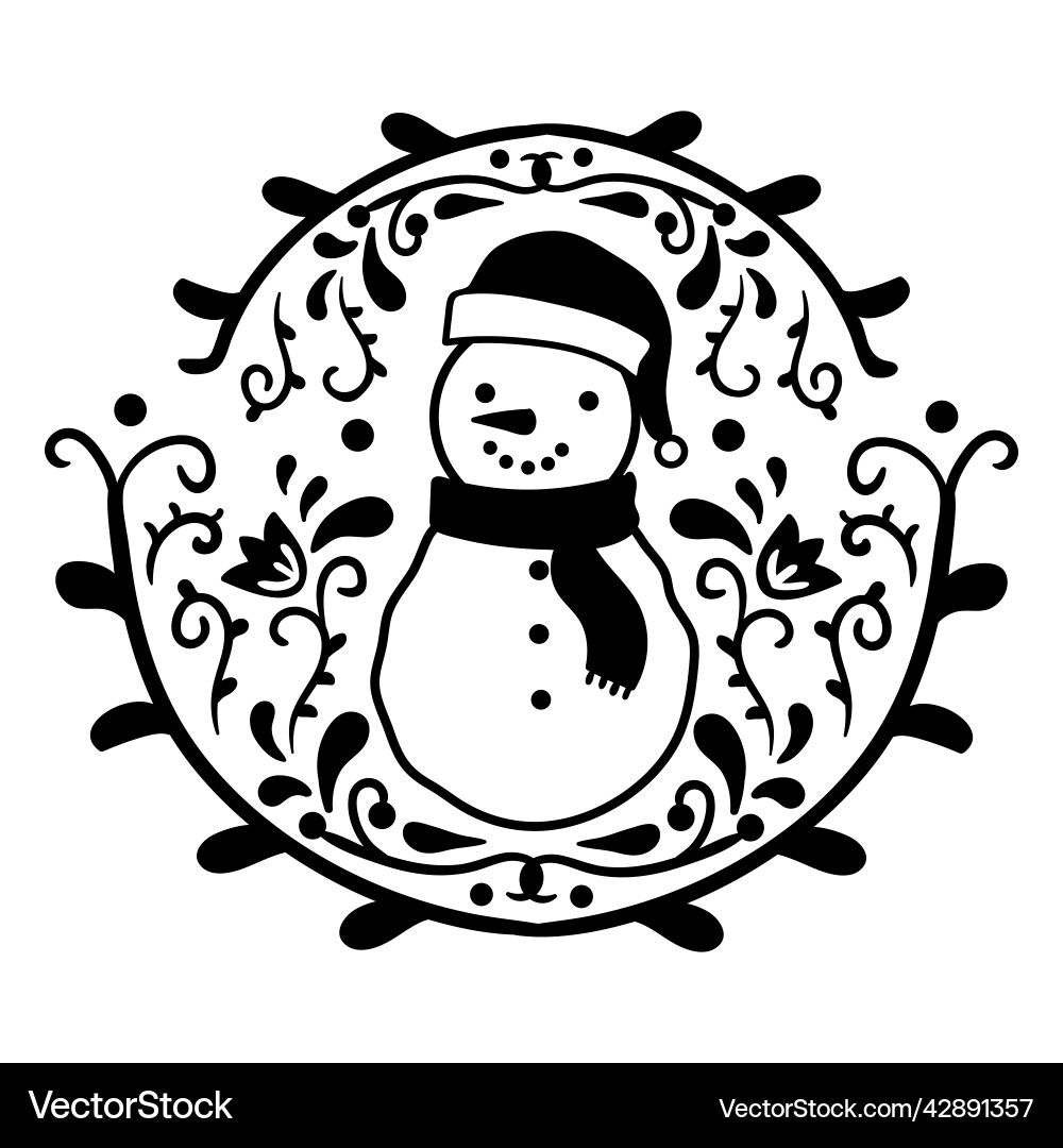 Swirly snowman winter high quality Royalty Free Vector Image
