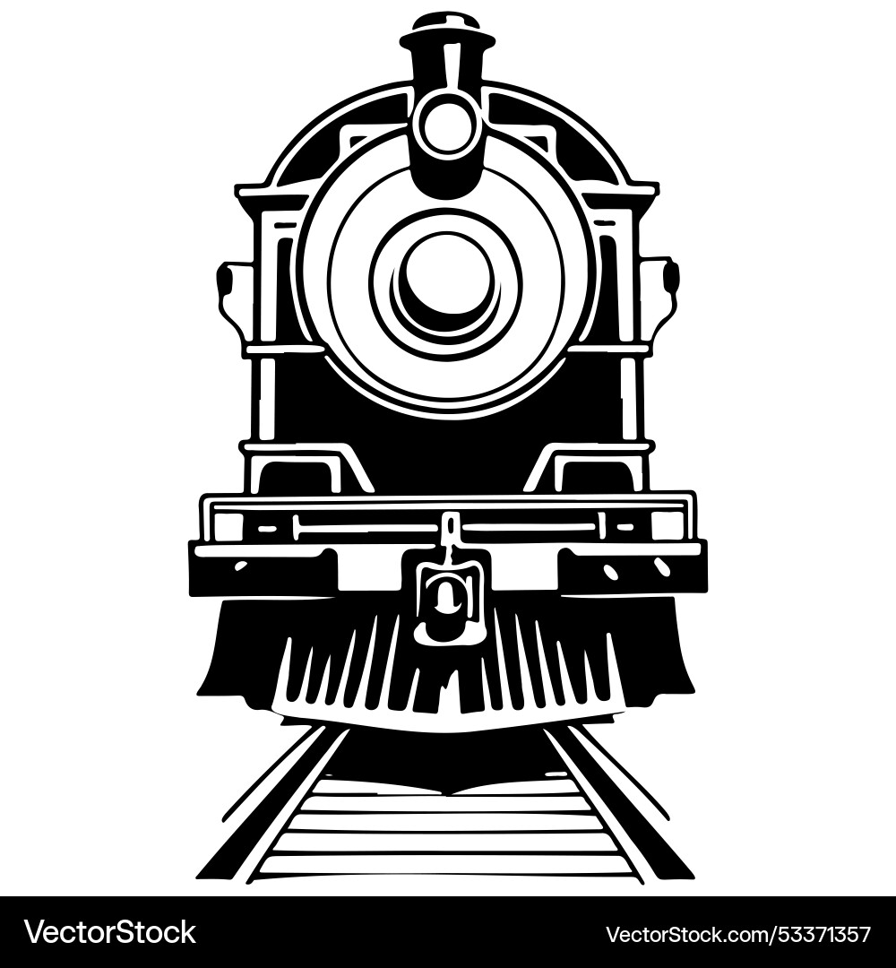Train monochrome hand drawn line transpiderarent Vector Image