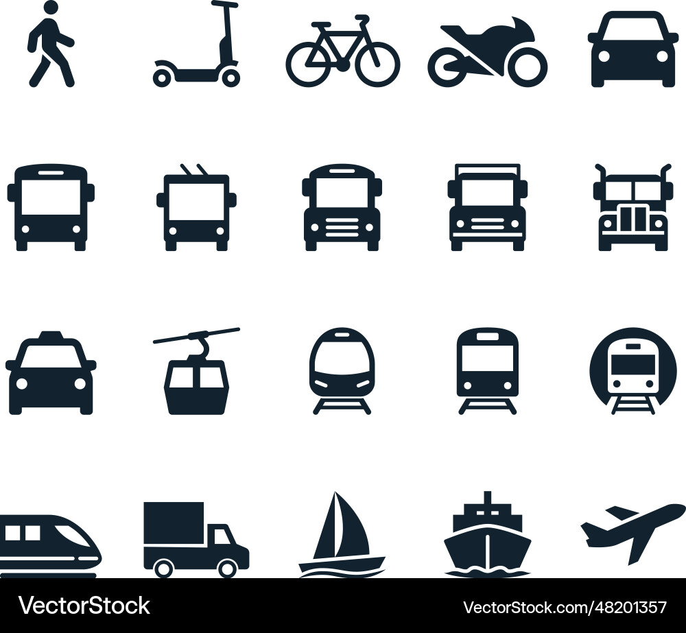 Transportation icons Royalty Free Vector Image