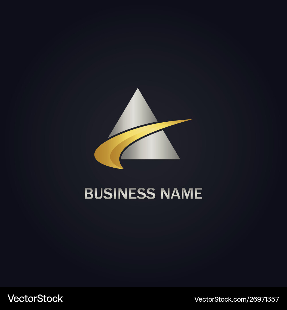 Triangle abstract loop gold logo Royalty Free Vector Image