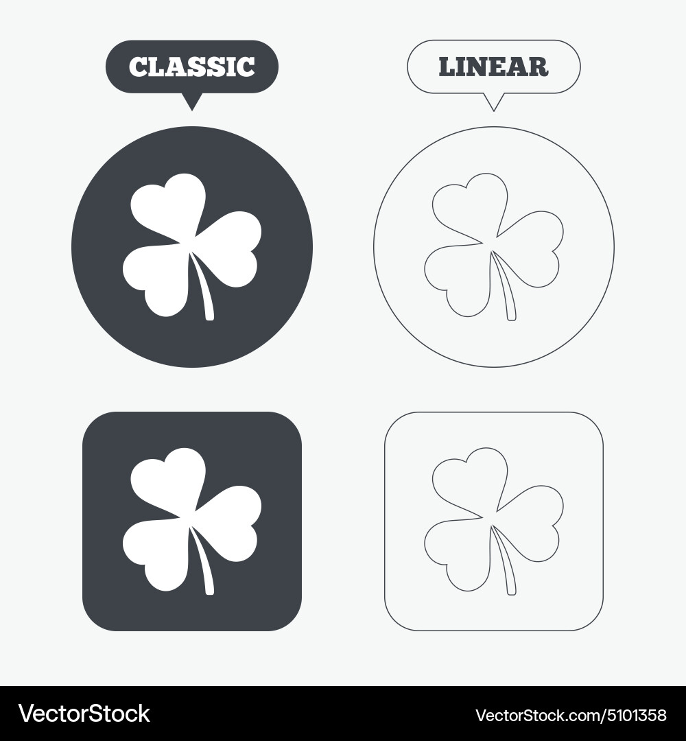 Klee mit drei Blätter Zeichen Stpatrick Symbol Vektorbild