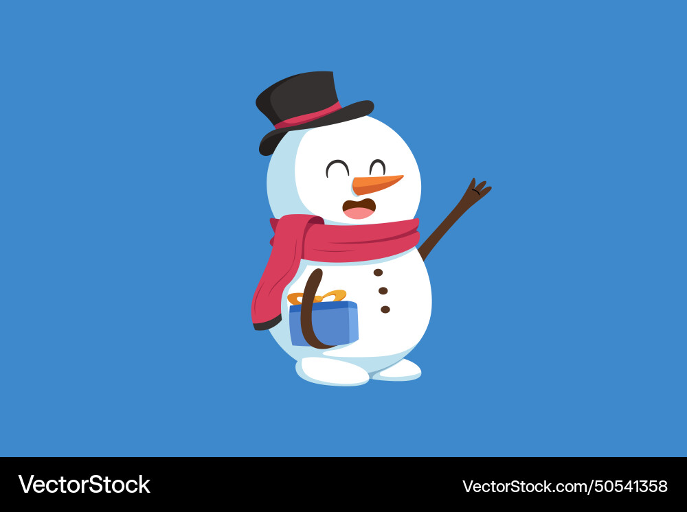Cute christmas snowman character design Royalty Free Vector