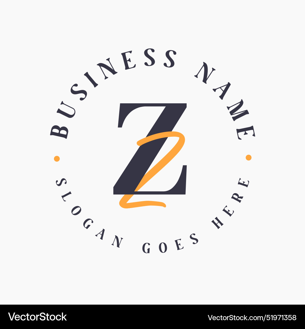 Elegant letter zz initials logo for corporate Vector Image