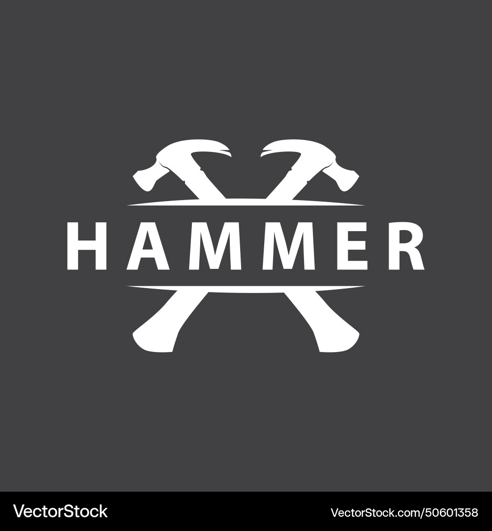 Hammer logo design repair service template Vector Image