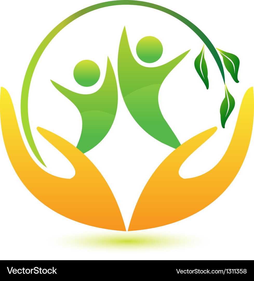 Healthy and happy people logo Royalty Free Vector Image
