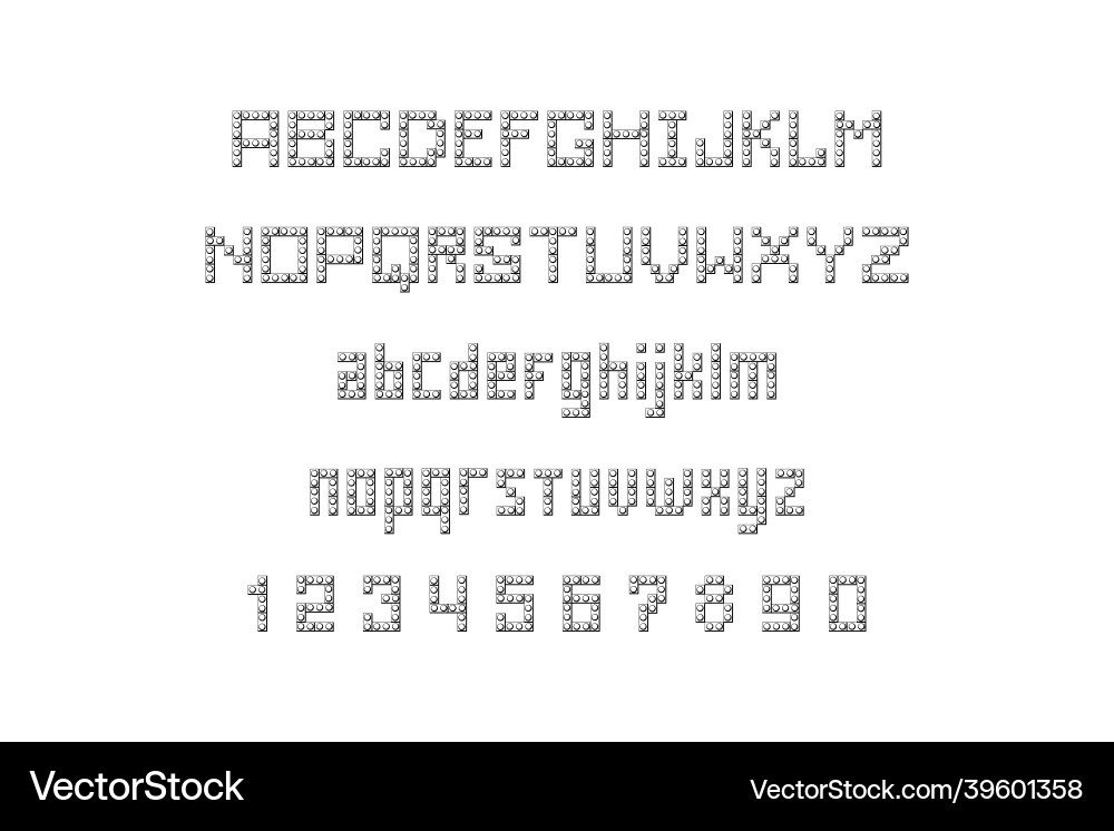 Lego font Royalty Free Vector Image - VectorStock