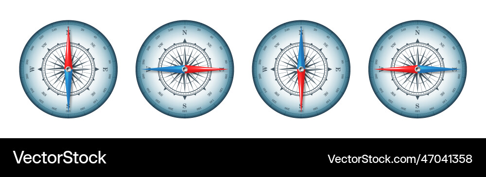 Marine compass nautical wind rose with cardinal Vector Image