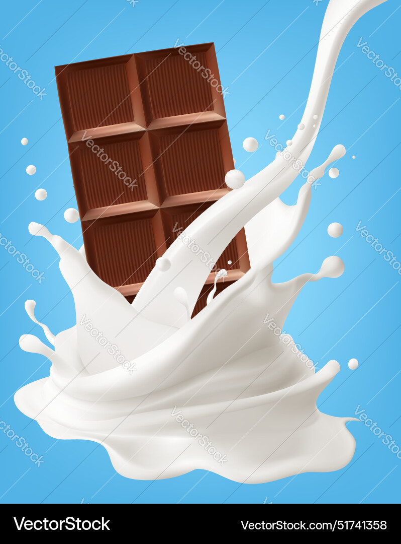 Milk and chocolate splash isolated with clipping Vector Image