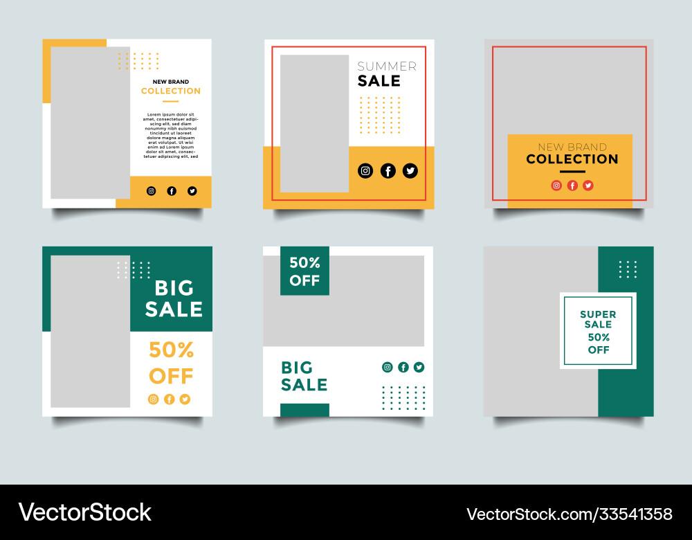 Minimalist social media post design template Vector Image