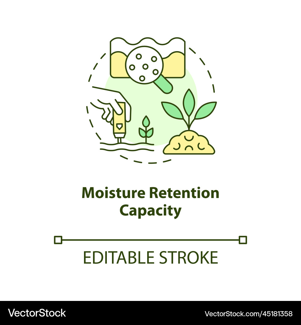 Moisture retention capacity concept icon Vector Image