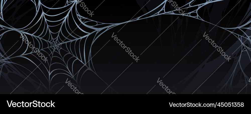 Spooky halloween poster with spider web Royalty Free Vector