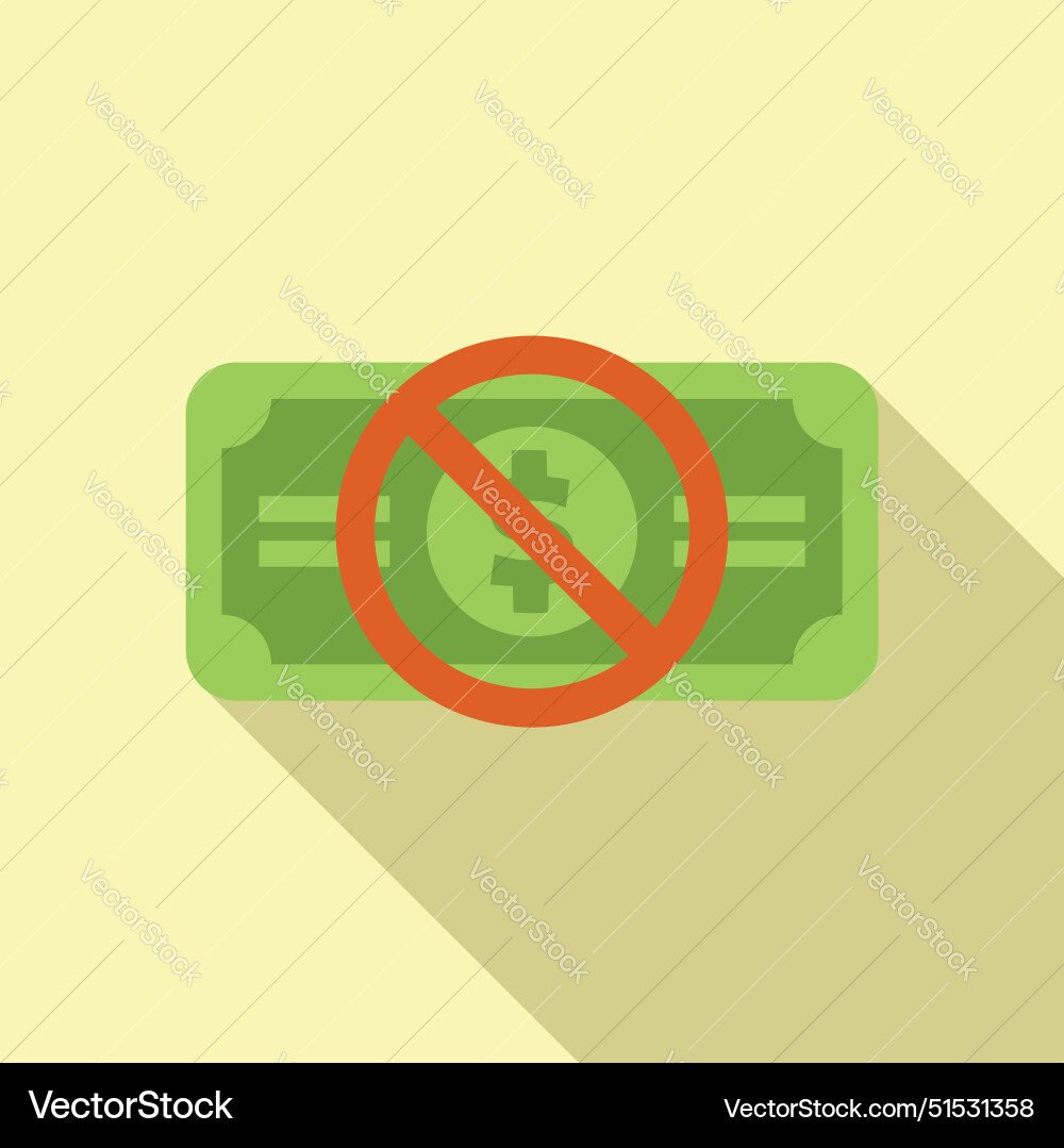 Stop sign covering dollar bill icon Royalty Free Vector