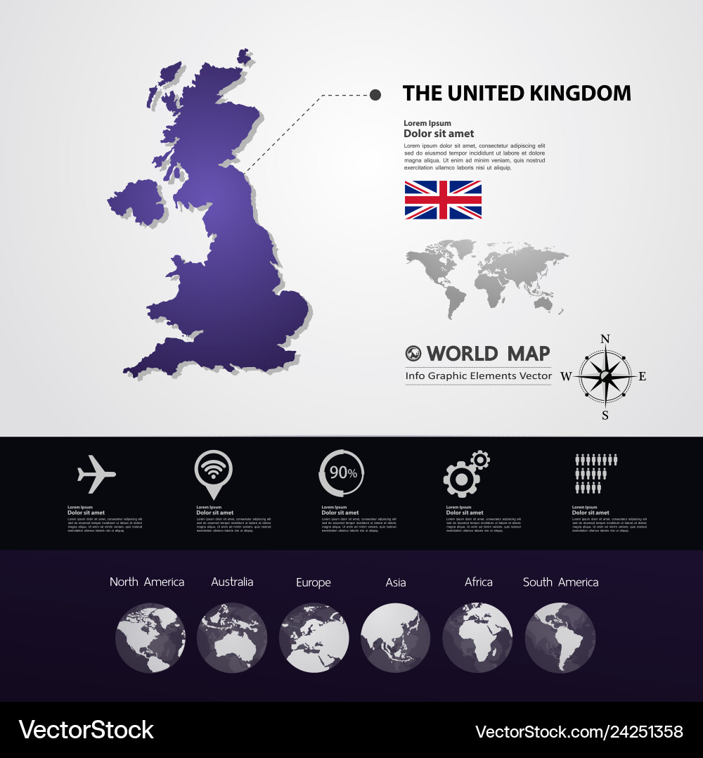 United kingdom map Royalty Free Vector Image - VectorStock