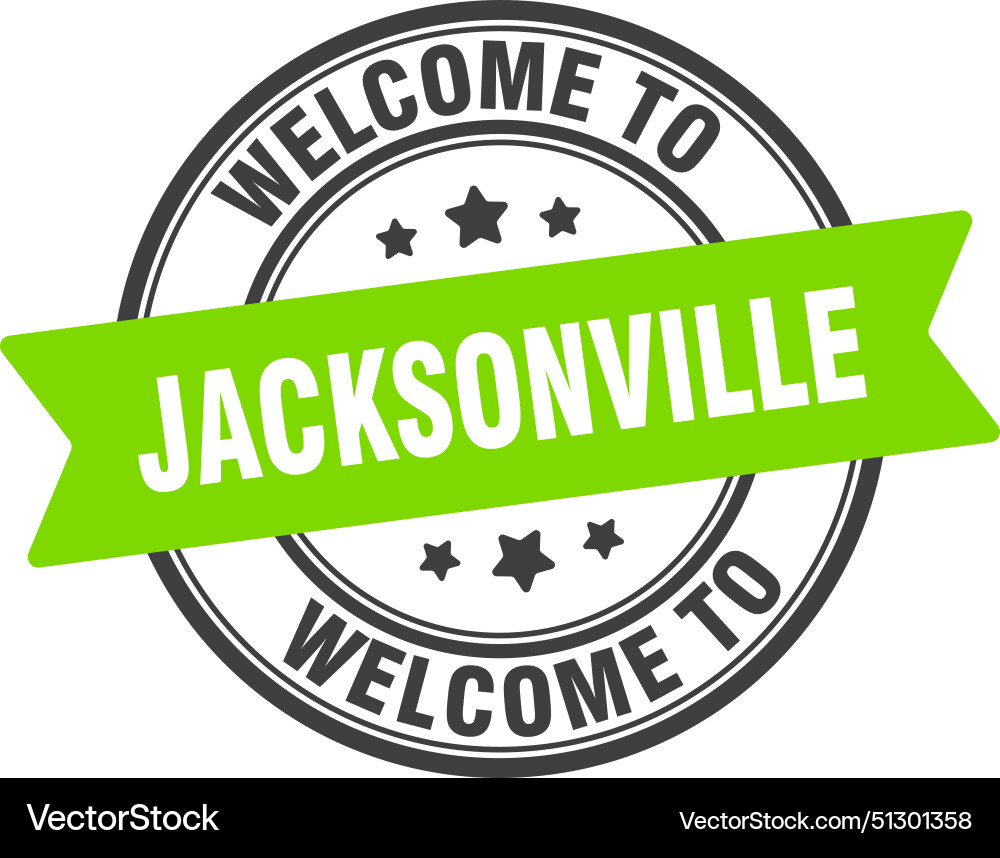 Welcome to jacksonville stamp round Royalty Free Vector