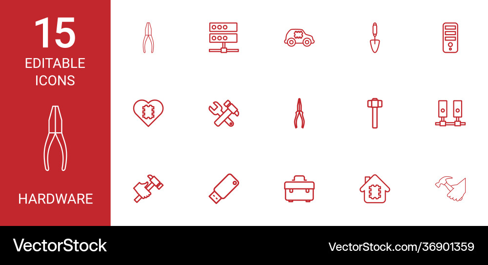15 hardware icons Royalty Free Vector Image - VectorStock
