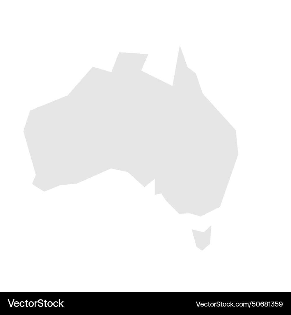 Australia simplified map Royalty Free Vector Image