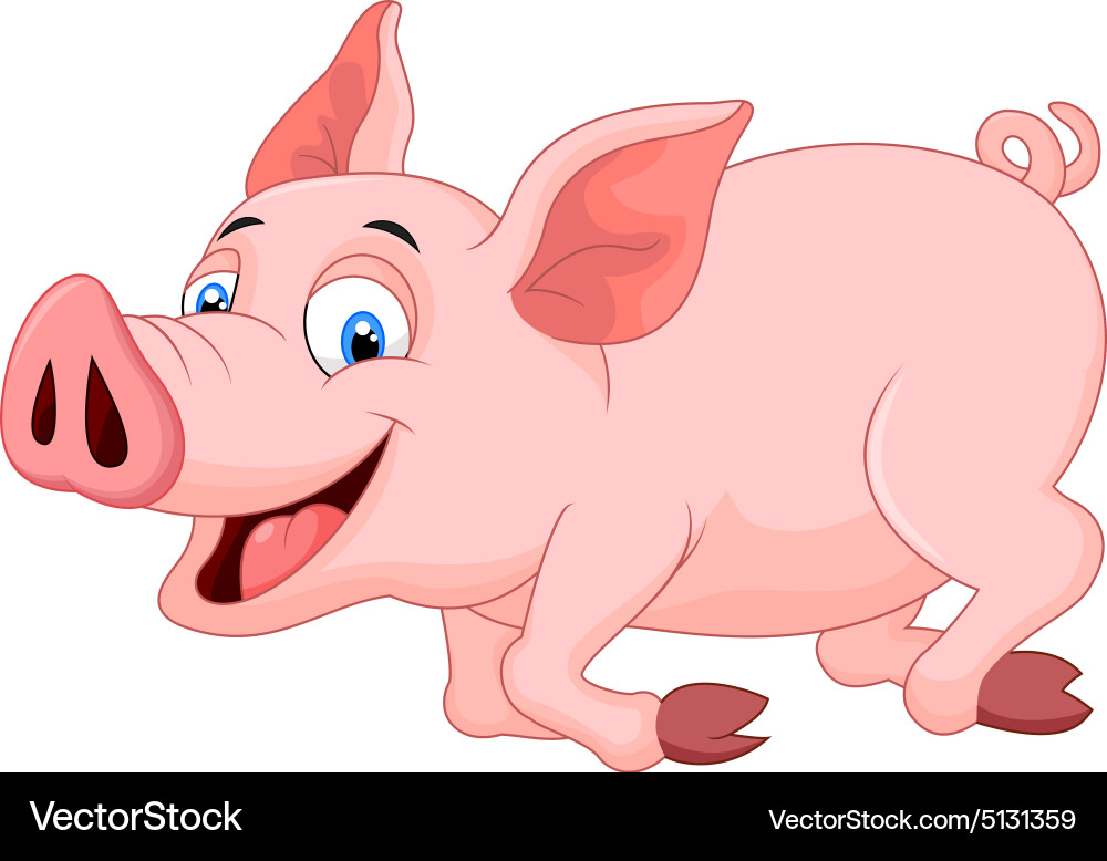 Cartoon pig running Royalty Free Vector Image - VectorStock