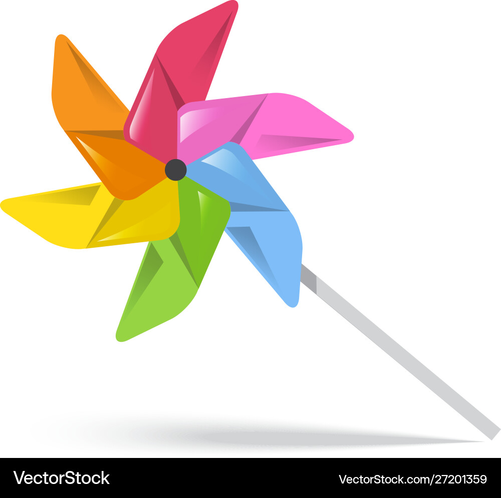 Colorful toy spinning in wind Royalty Free Vector Image