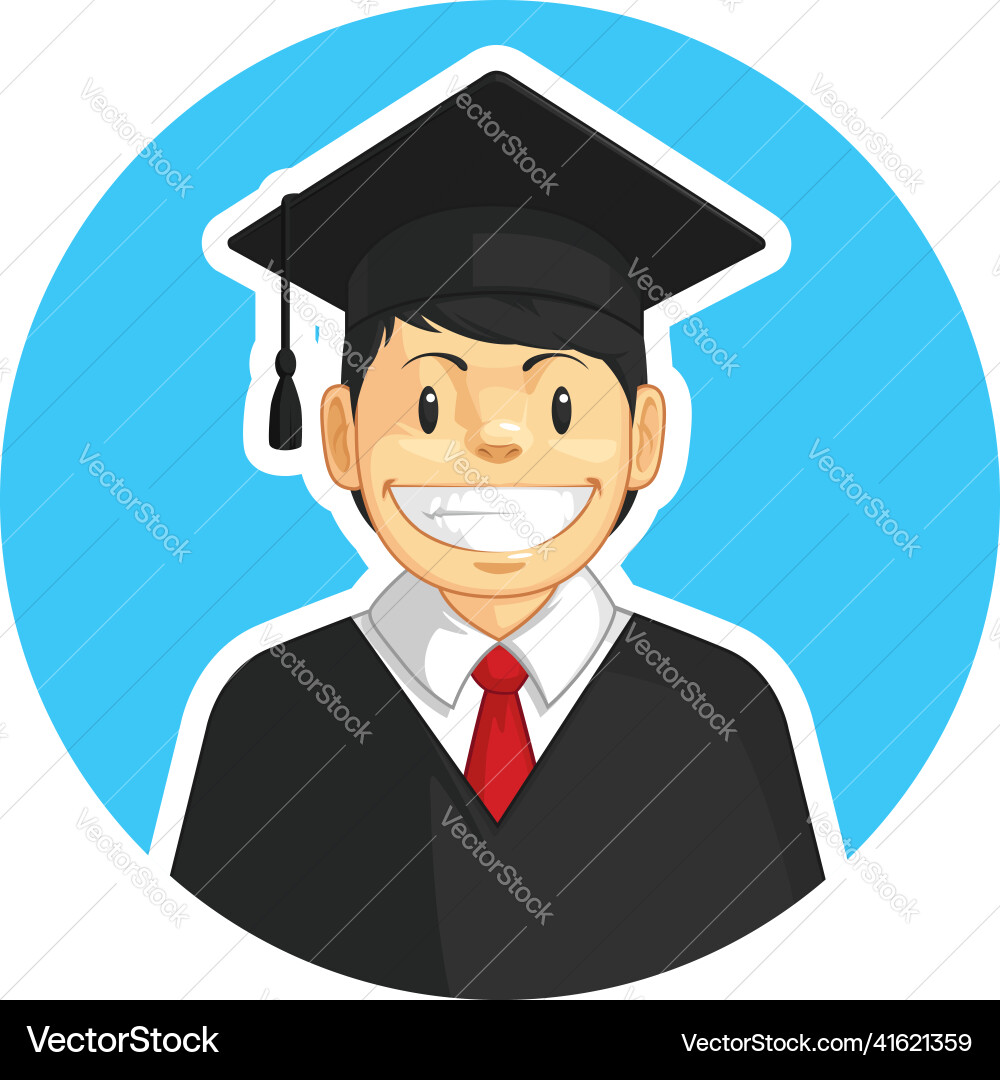 Graduation mortarboard trencher cap boy school Vector Image