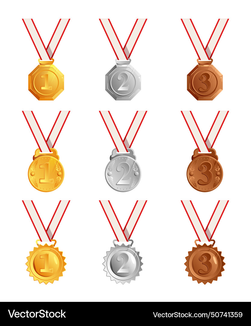 Medals awards set Royalty Free Vector Image - VectorStock