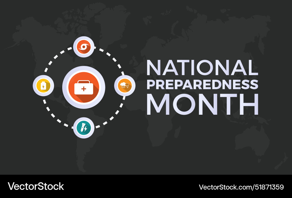 National preparedness month emergency concept Vector Image