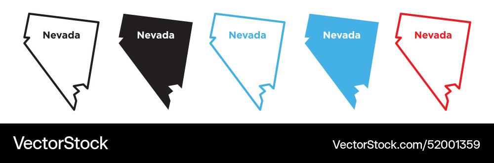 Nevada map icon line art Royalty Free Vector Image