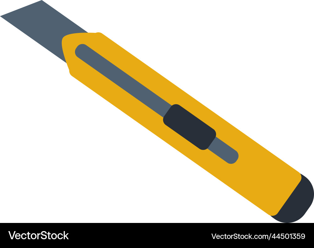 Paper knife icon yellow construction blade tool Vector Image