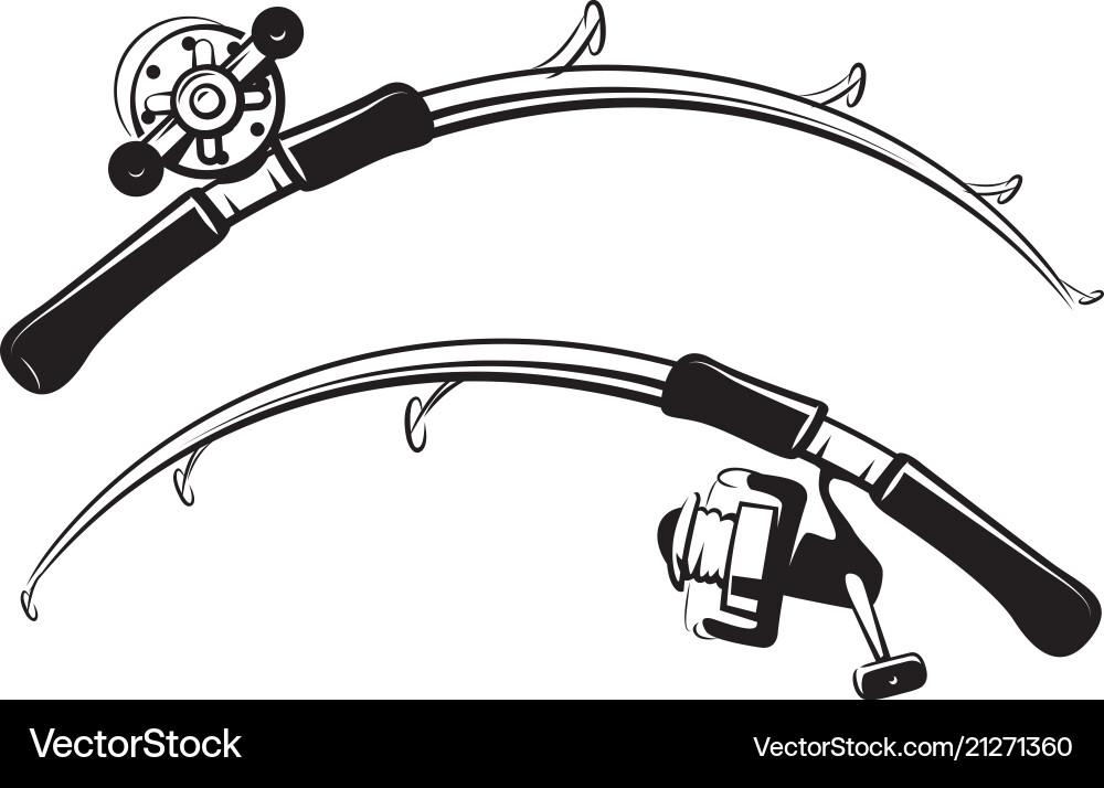 Graphic fishing rod Royalty Free Vector Image - VectorStock