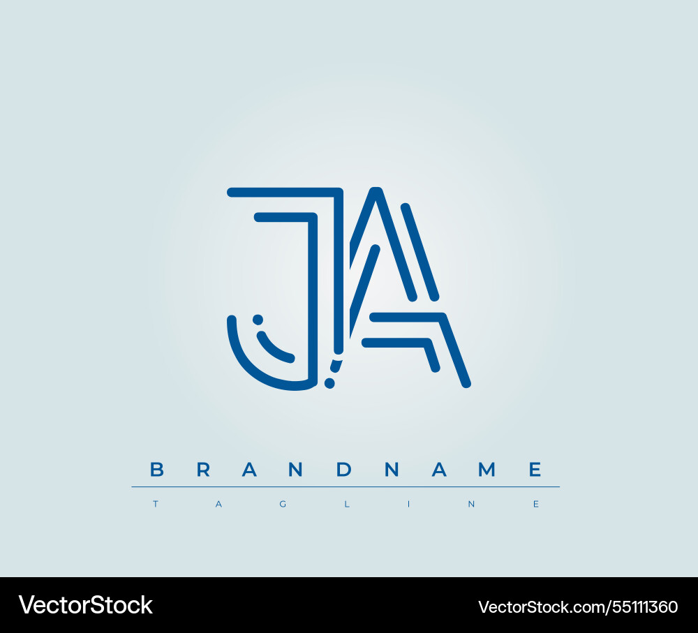 Ja technology letter logo template Royalty Free Vector Image