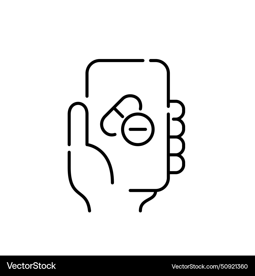 Online pharmacy icon hand holding smartphone Vector Image