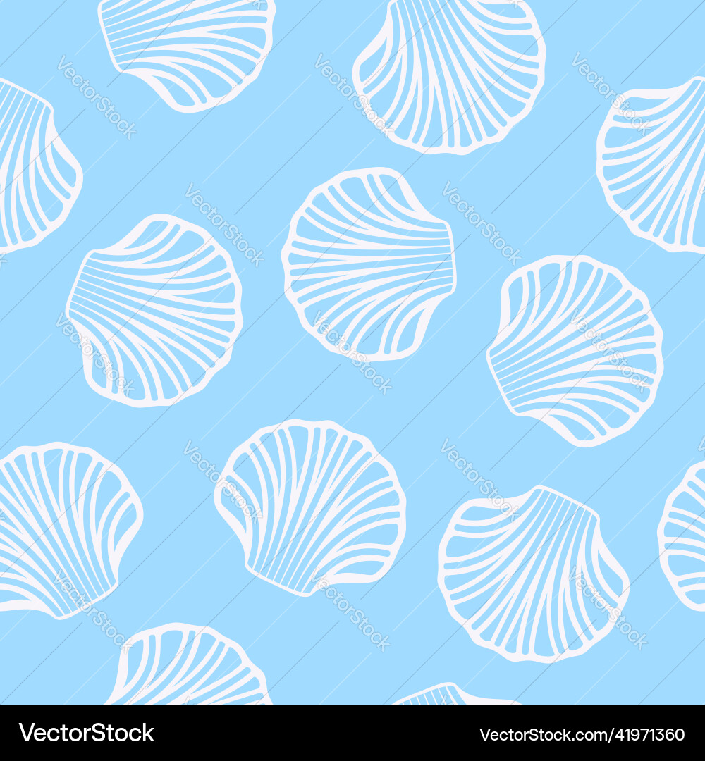Sea shell seamless background Royalty Free Vector Image