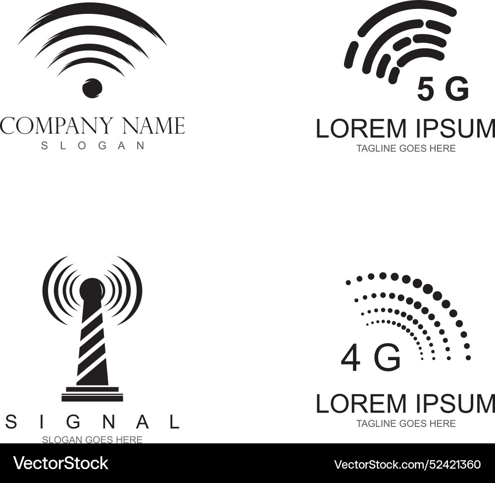 Wifi icon template Royalty Free Vector Image - VectorStock
