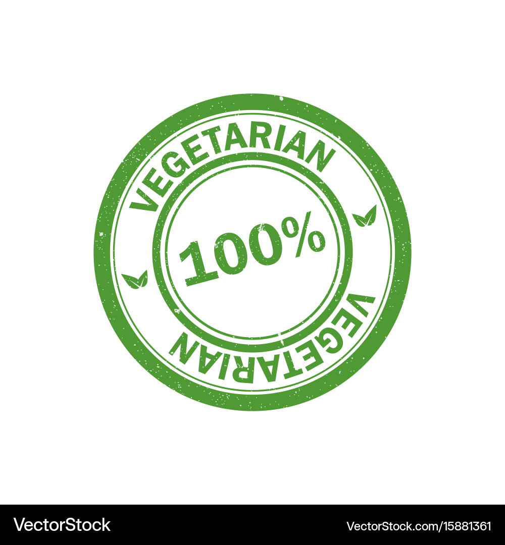 100 Veg Logo 100 Percent Vegetarian Icon. Vector Label, Logo, Sticker.