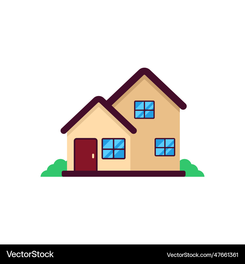 House in simple cartoon style Royalty Free Vector Image