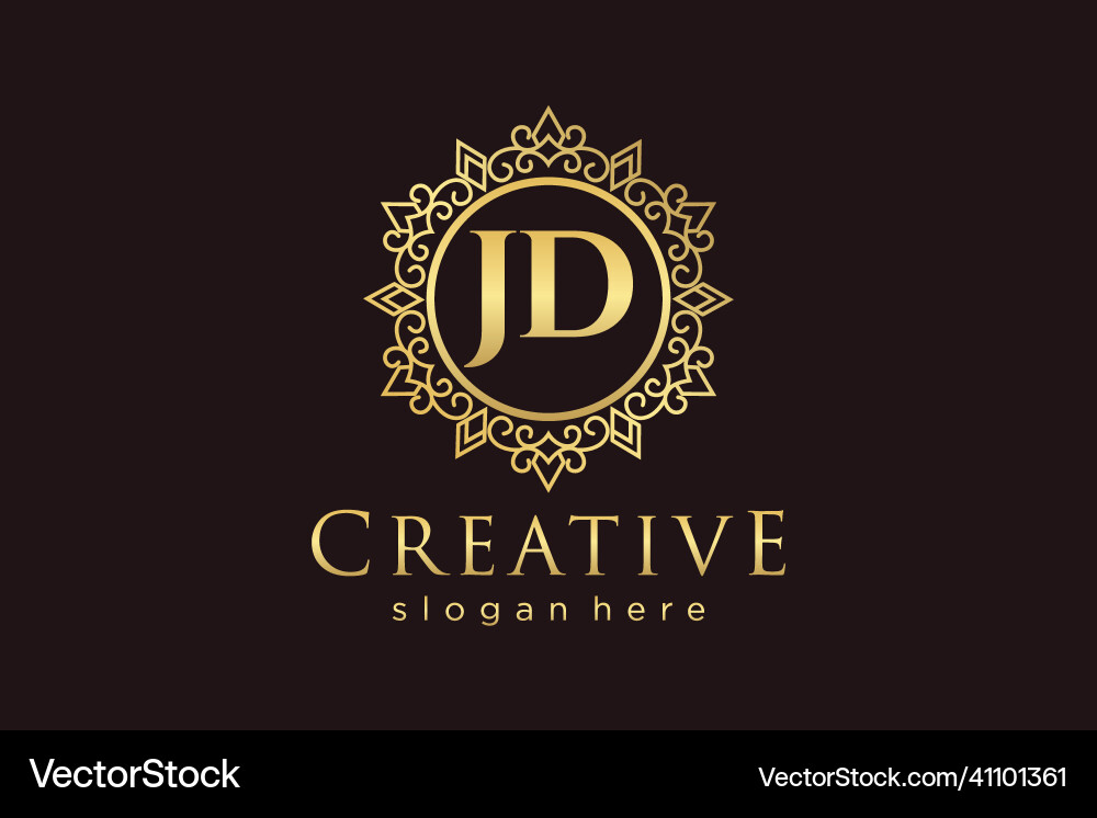 Jd initial letter luxury calligraphic feminine Vector Image