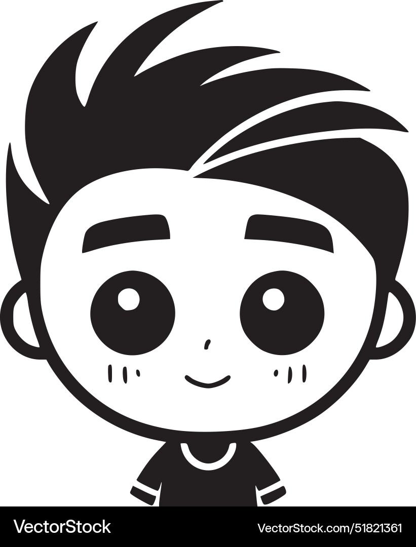 Kid - black and white Royalty Free Vector Image