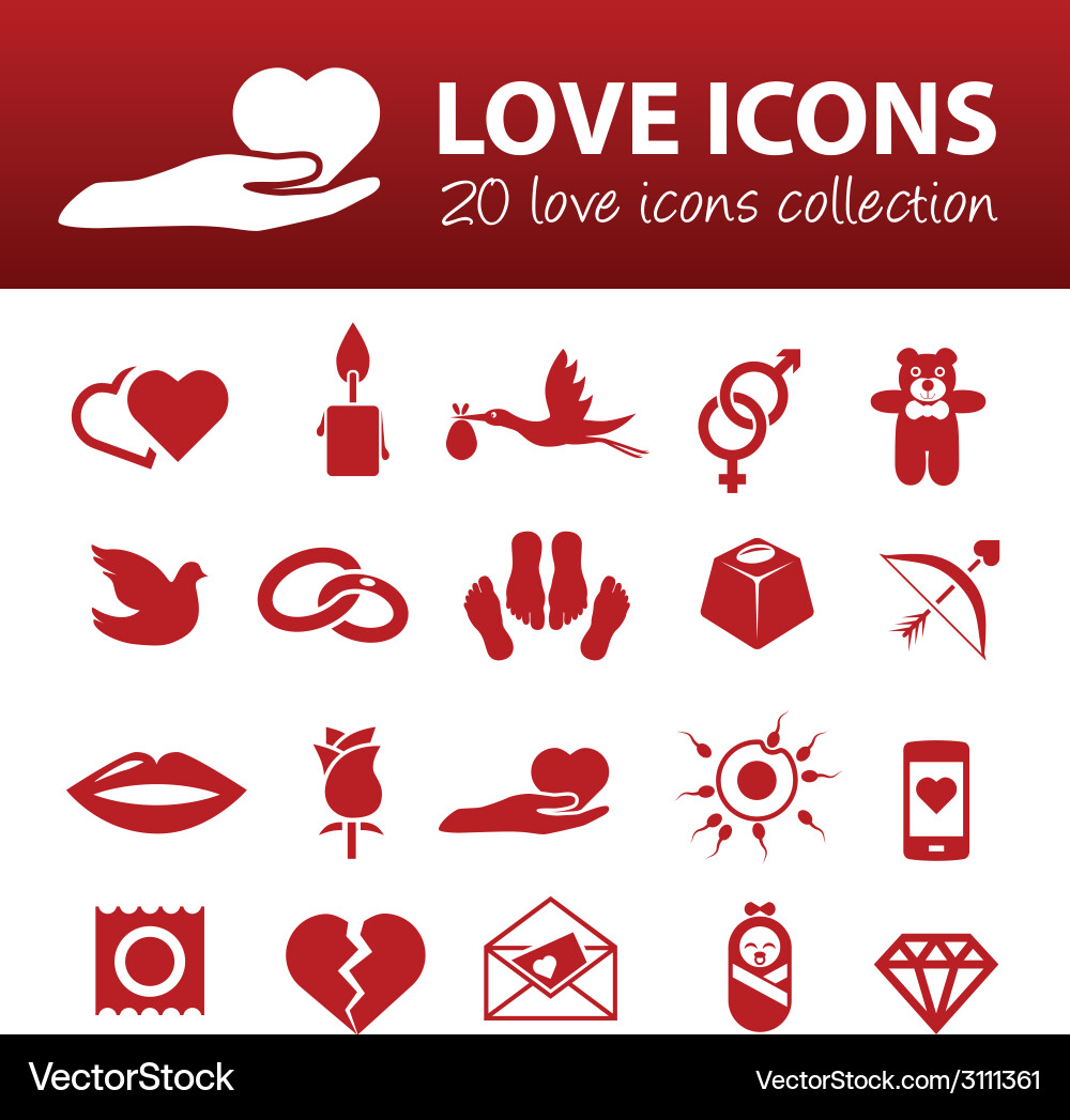 Love icons Royalty Free Vector Image - VectorStock