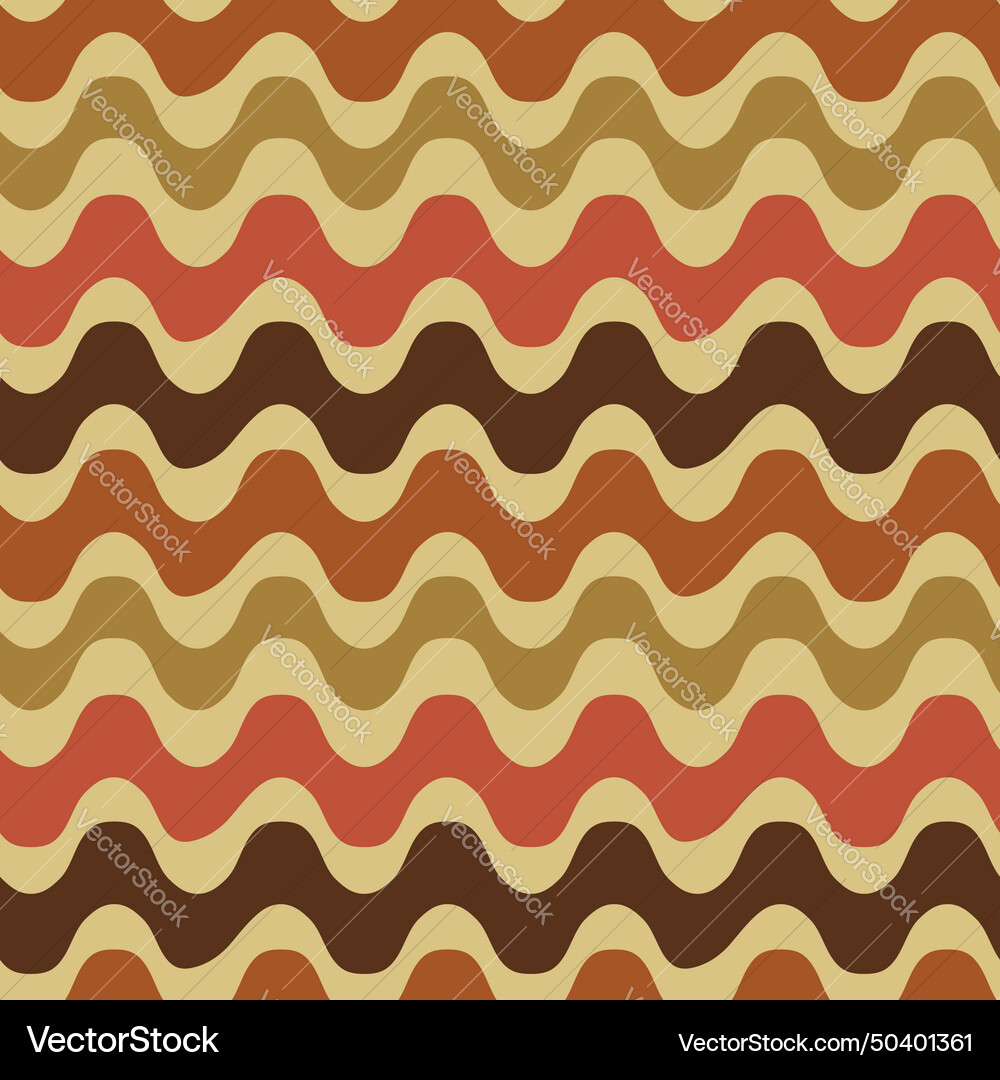 Retro groovy 70s waves seamless pattern Royalty Free Vector