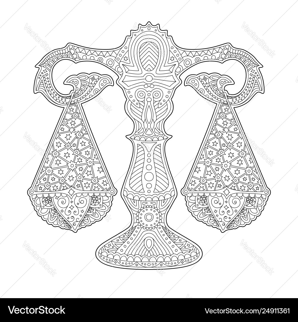 Schöne Malbuchseite mit stilisiertem Maßstab Vektorbild